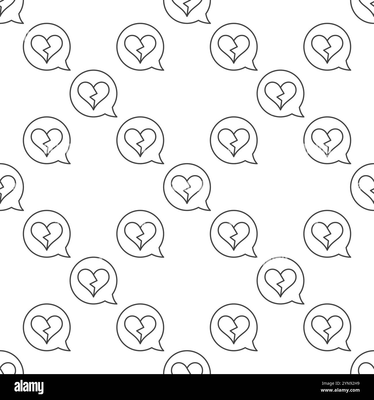 Speech Bubble with Heartbreak vector Lost Love seamless pattern in ...