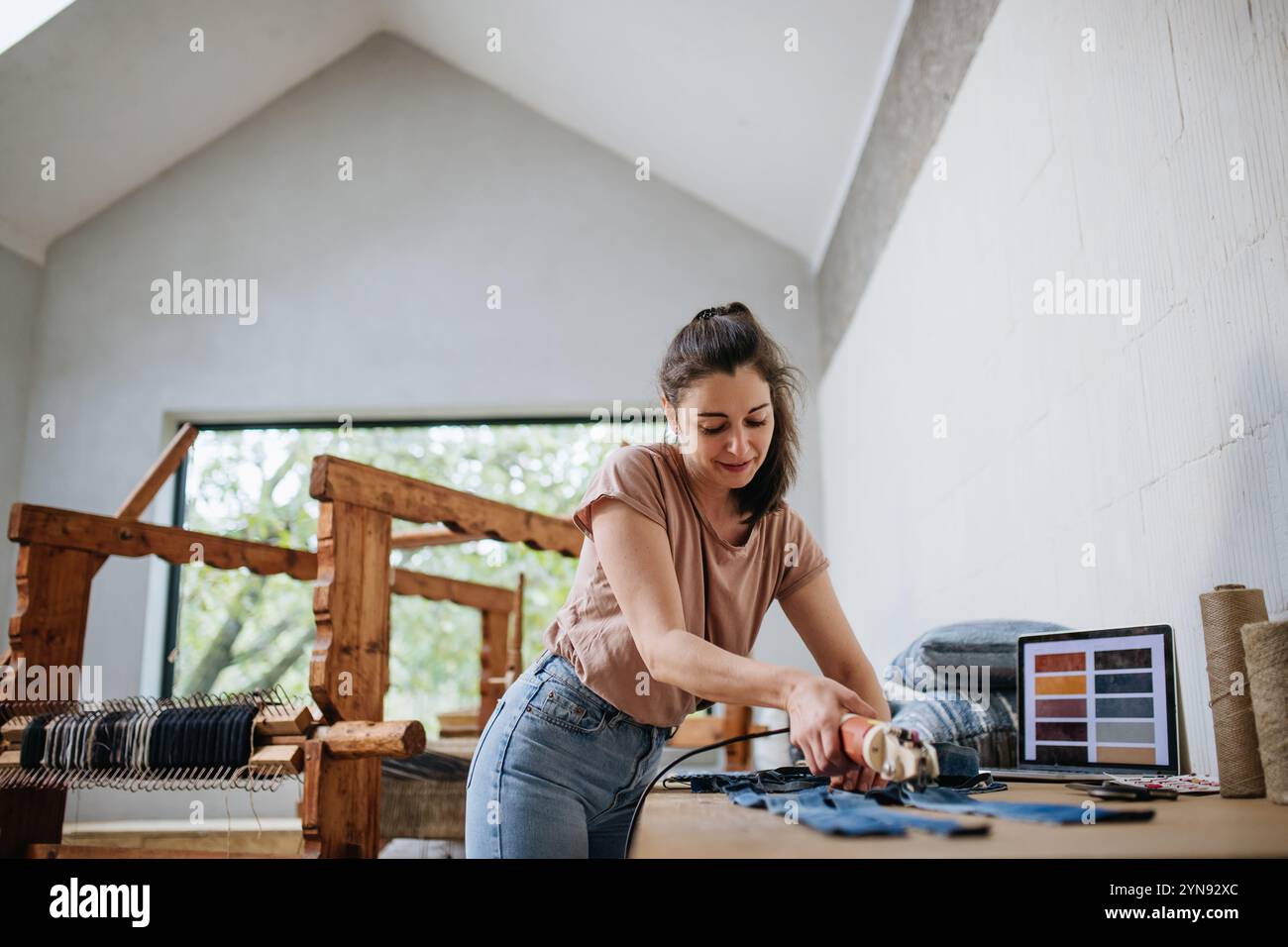 Young woman preparing circular hi-res stock photography and images - Alamy