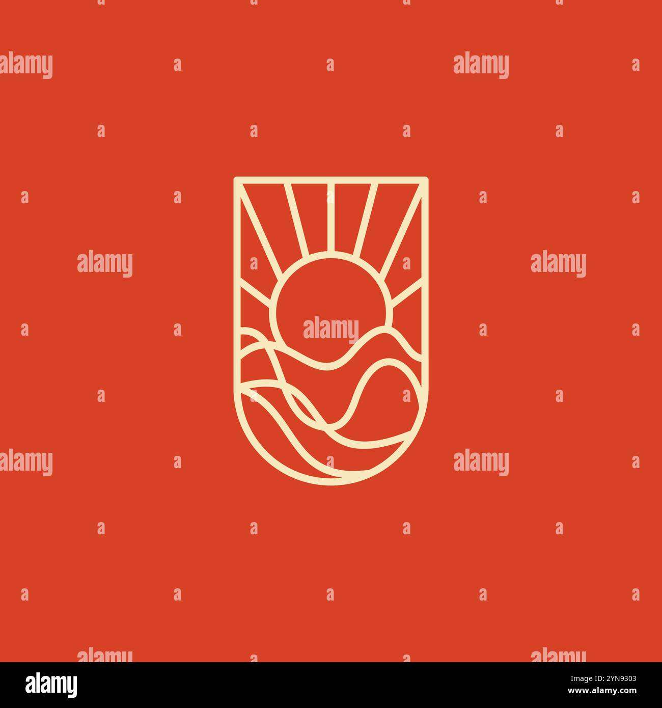 Sunset Line Logo Vector Illustration. Sunshine Icon Stock Vector Image ...