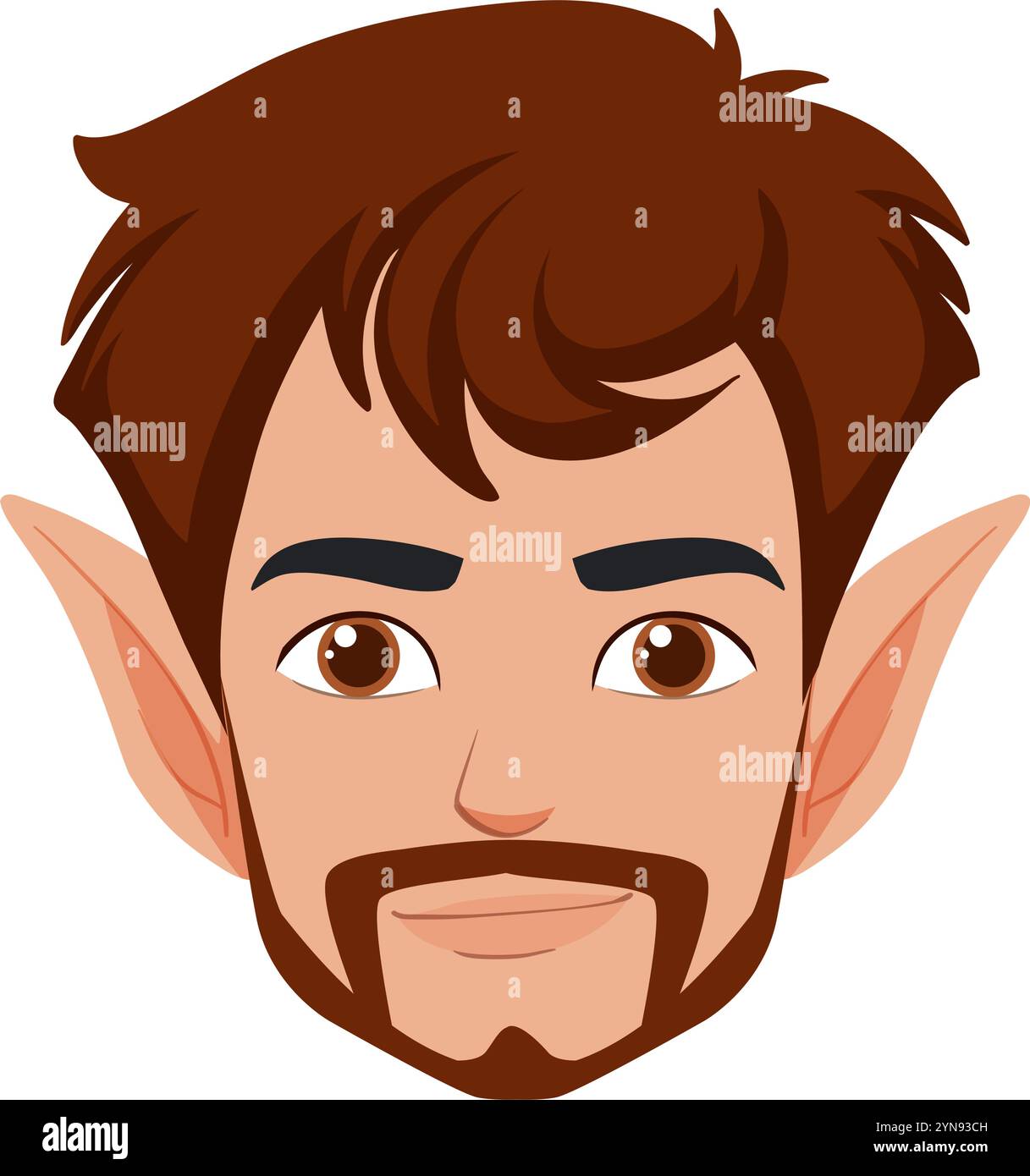 Elf character with brown hair and beard Stock Vector Image & Art - Alamy