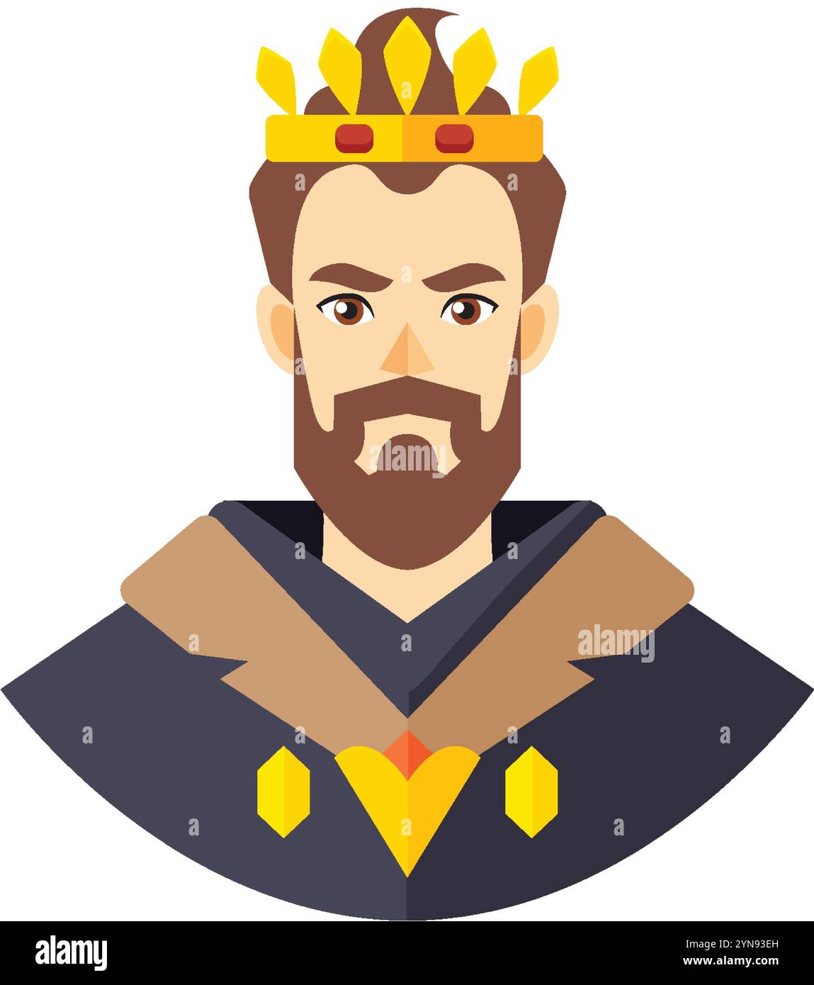 A bearded king wearing a crown Stock Vector Image & Art - Alamy