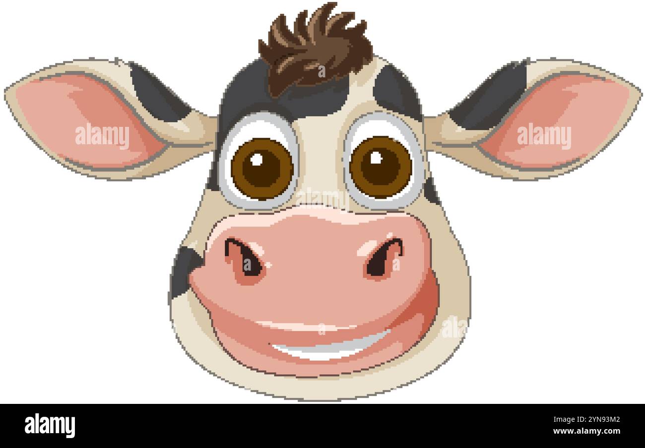 Smiling cow face with big expressive eyes Stock Vector Image & Art - Alamy