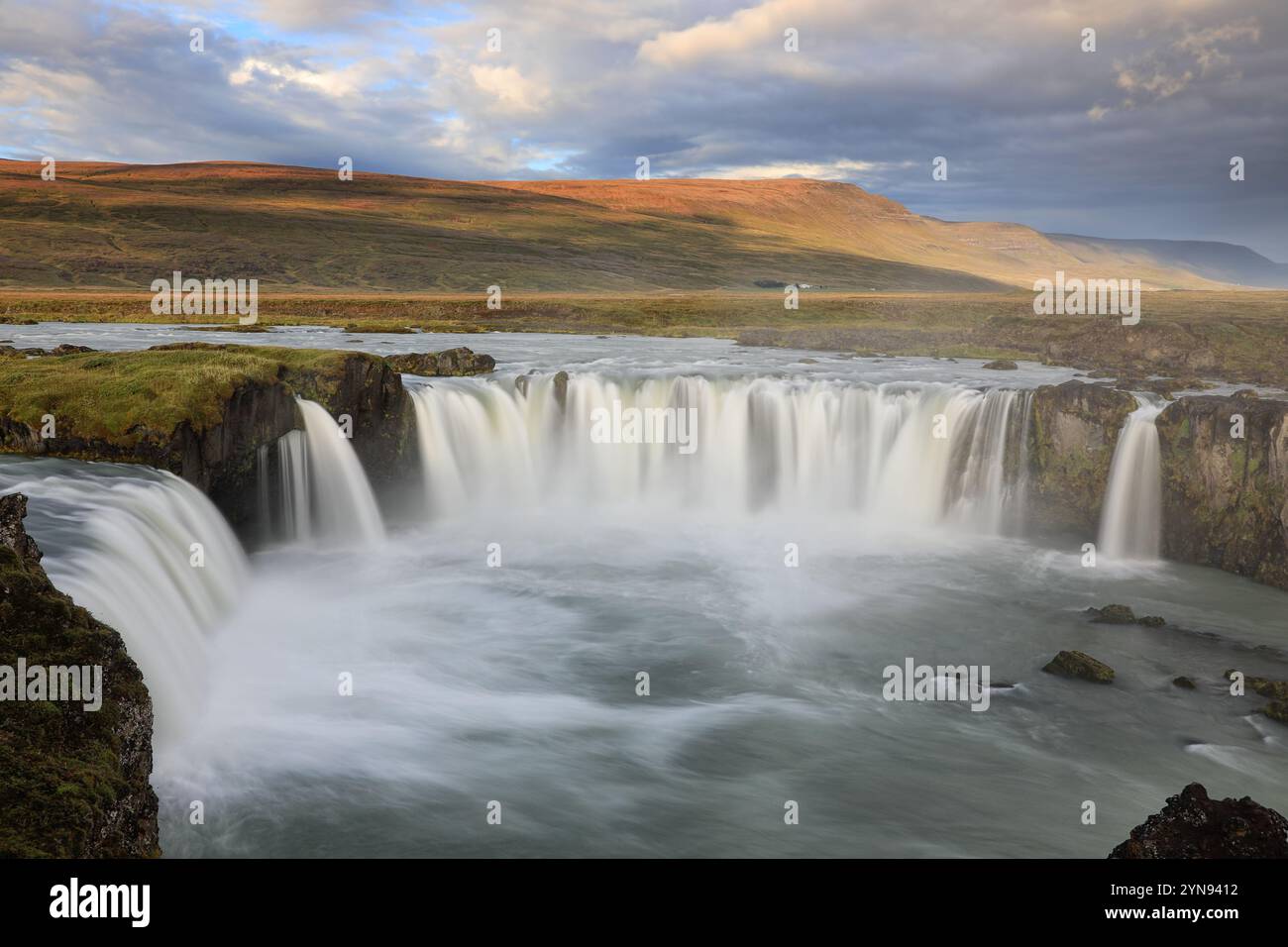 Amazing Icelandic waterfall Godafoss Falls. Top tourist destination in ...