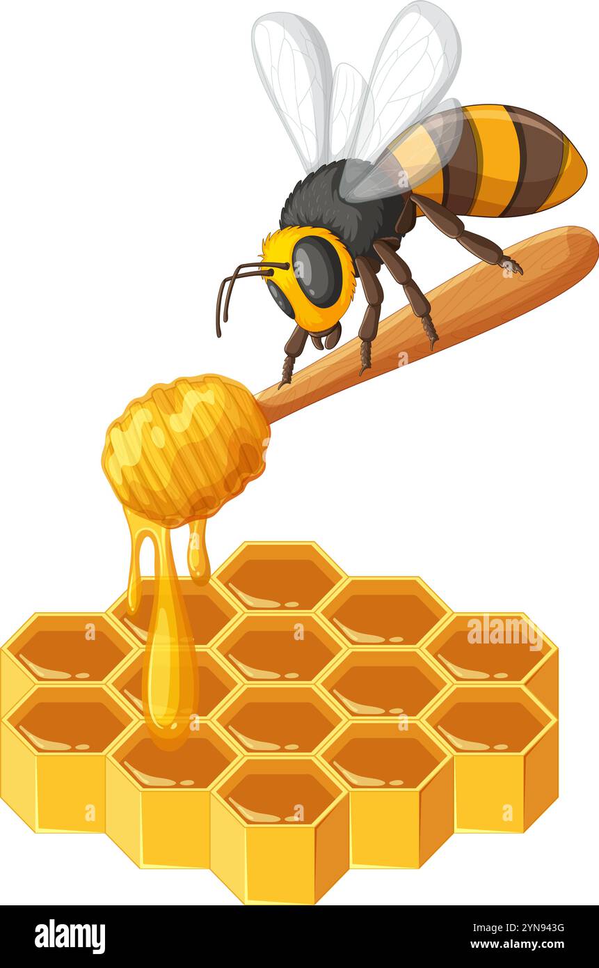Honeycomb honey stick on Stock Vector Images - Alamy