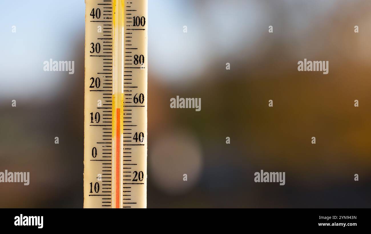 A thermometer indicates that the current temperature is 80 degrees ...
