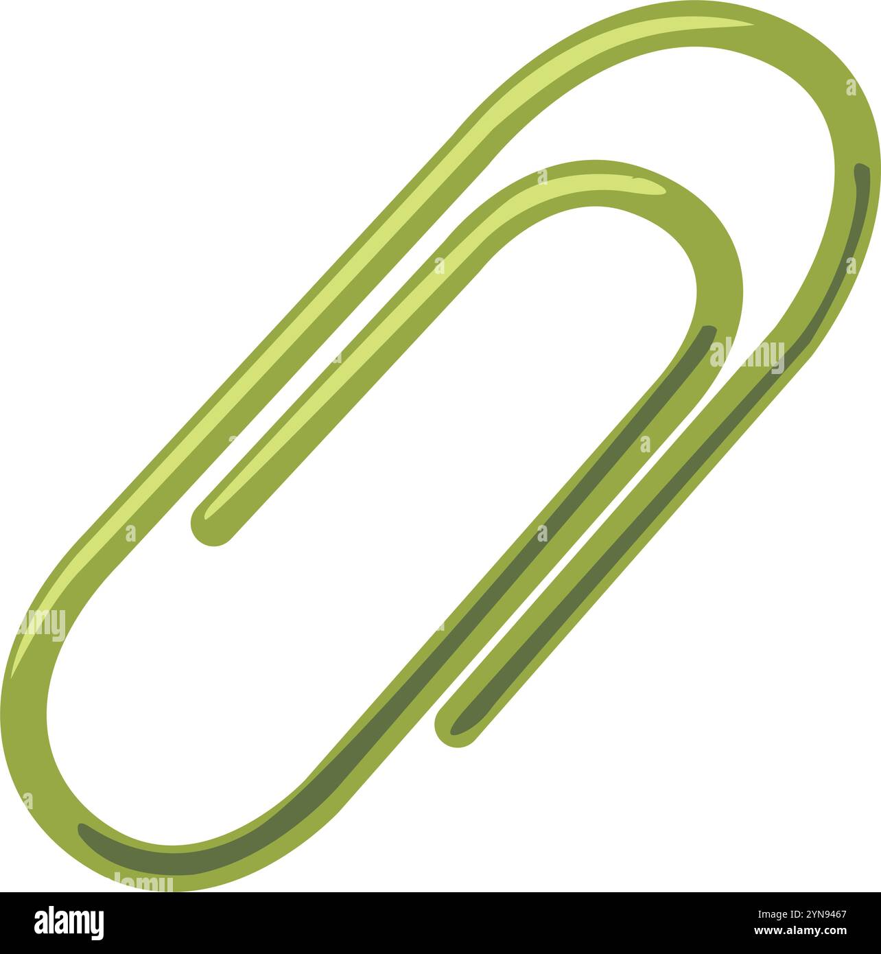 Simple green paperclip vector on white background Stock Vector Image ...