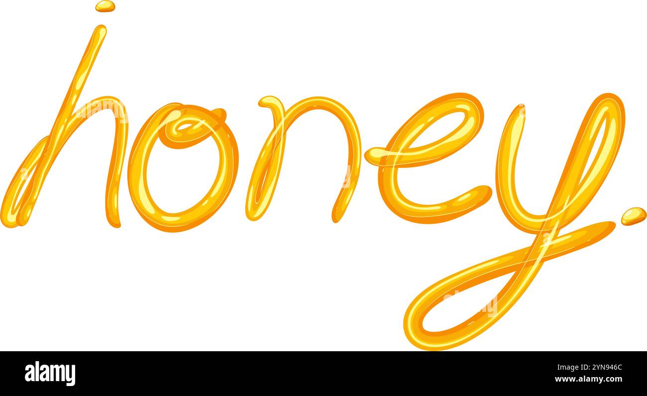 Golden honey text with a glossy finish Stock Vector Image & Art - Alamy