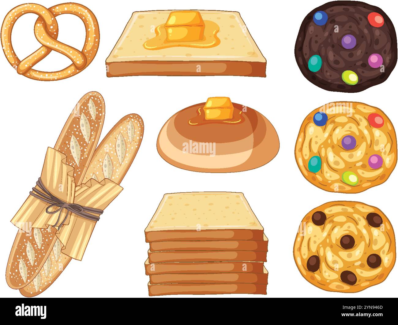 Variety of breads Stock Vector Images - Alamy