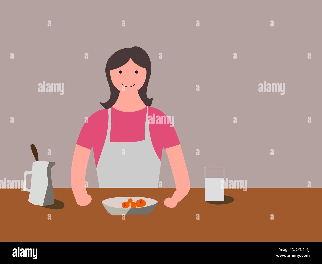 Mom to cook breakfast flat illustration Stock Vector Image & Art - Alamy