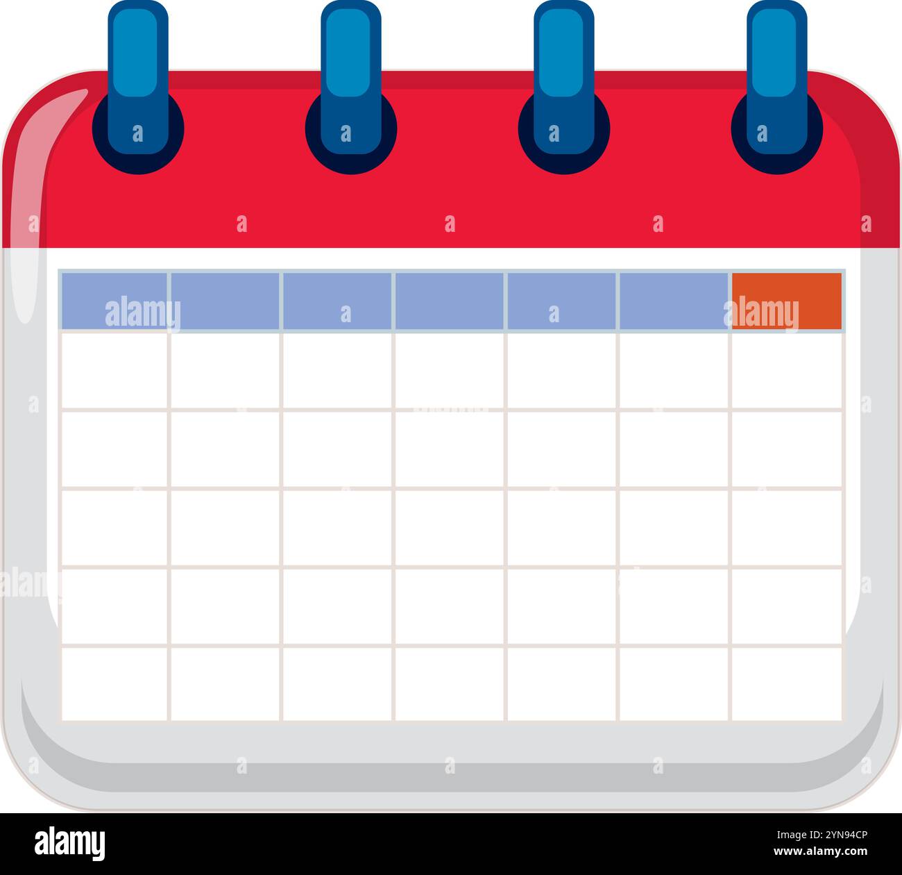 Illustration of a calendar with blue tabs Stock Vector Image & Art - Alamy