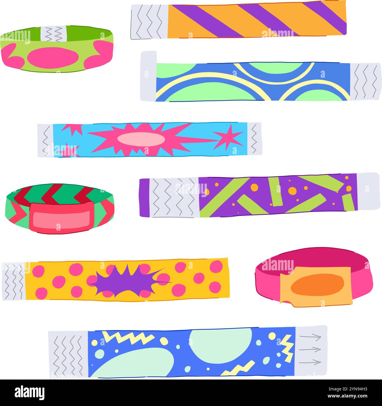 event bracelet set cartoon vector illustration Stock Vector Image & Art ...