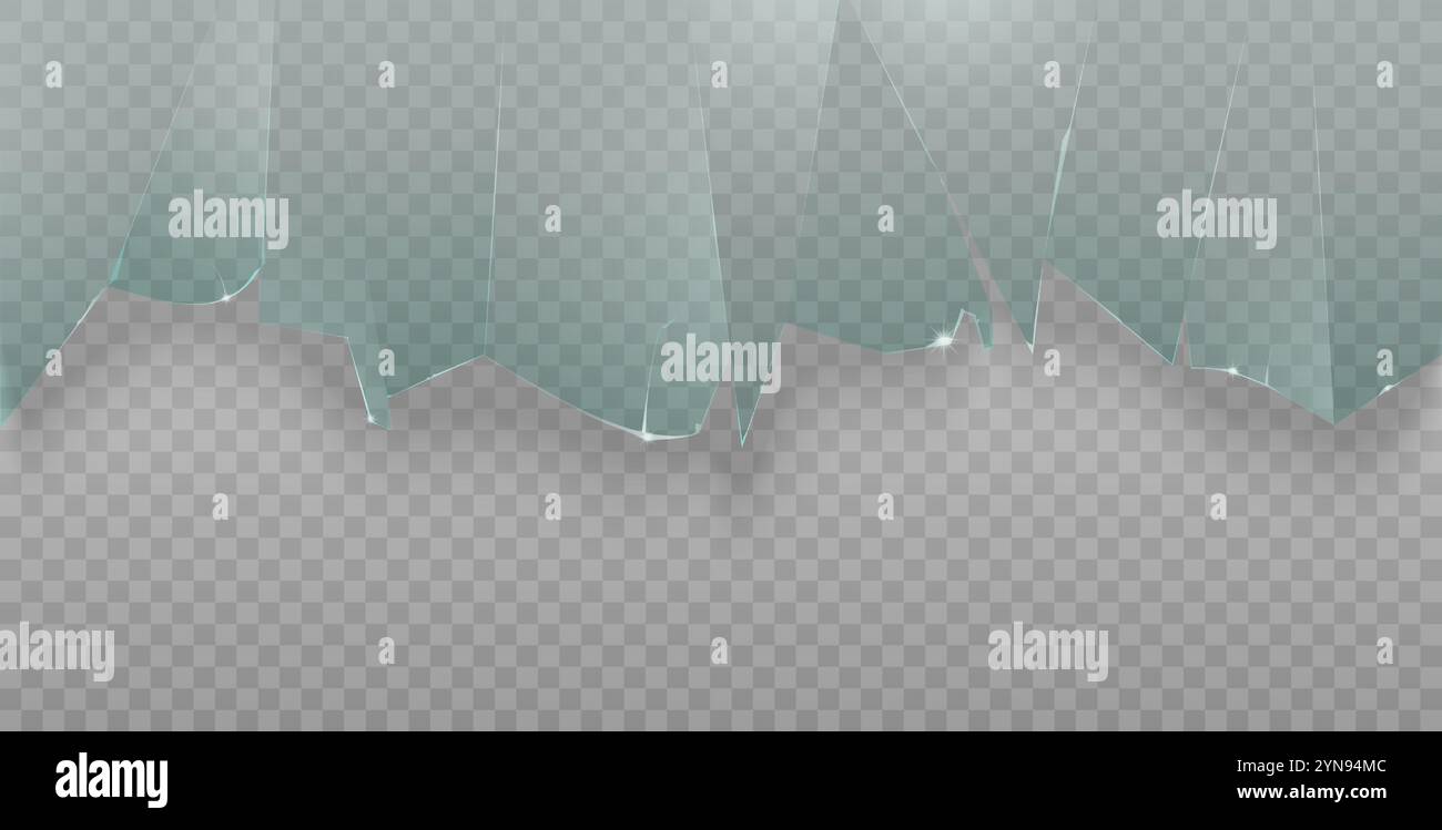 Broken glass seamless. Cracked realistic glass texture horizontally ...