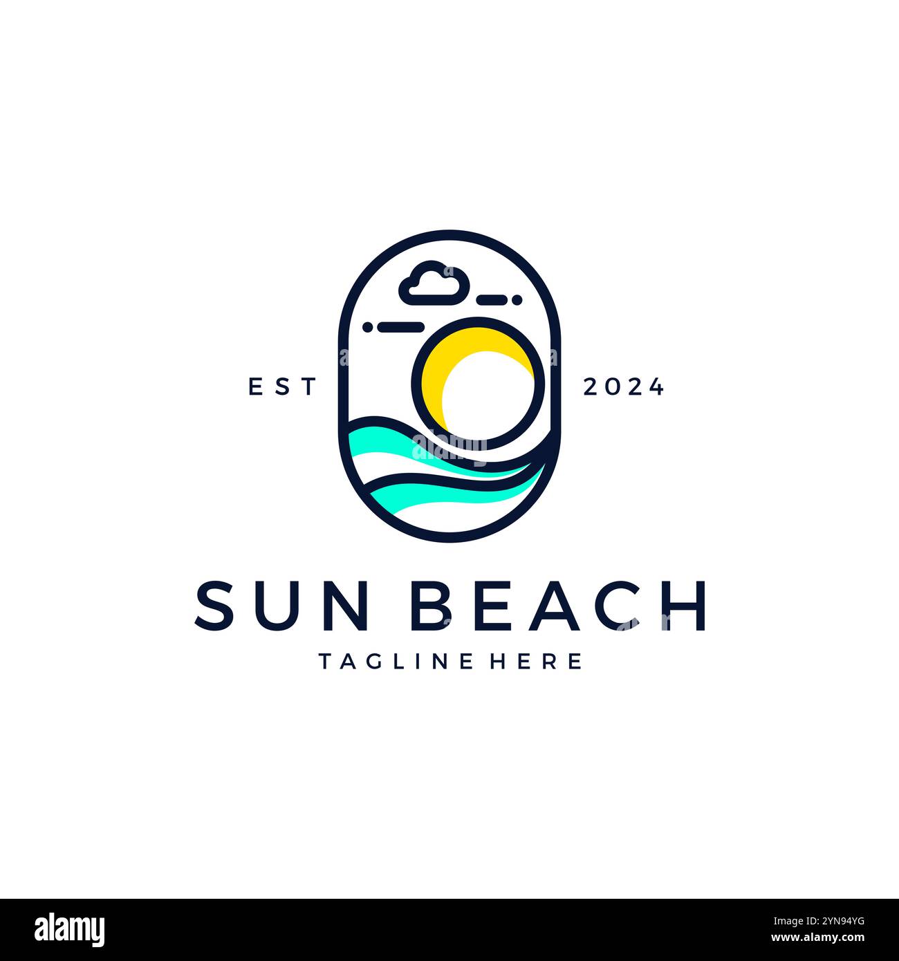 Beach sun rise icon Cut Out Stock Images & Pictures - Alamy
