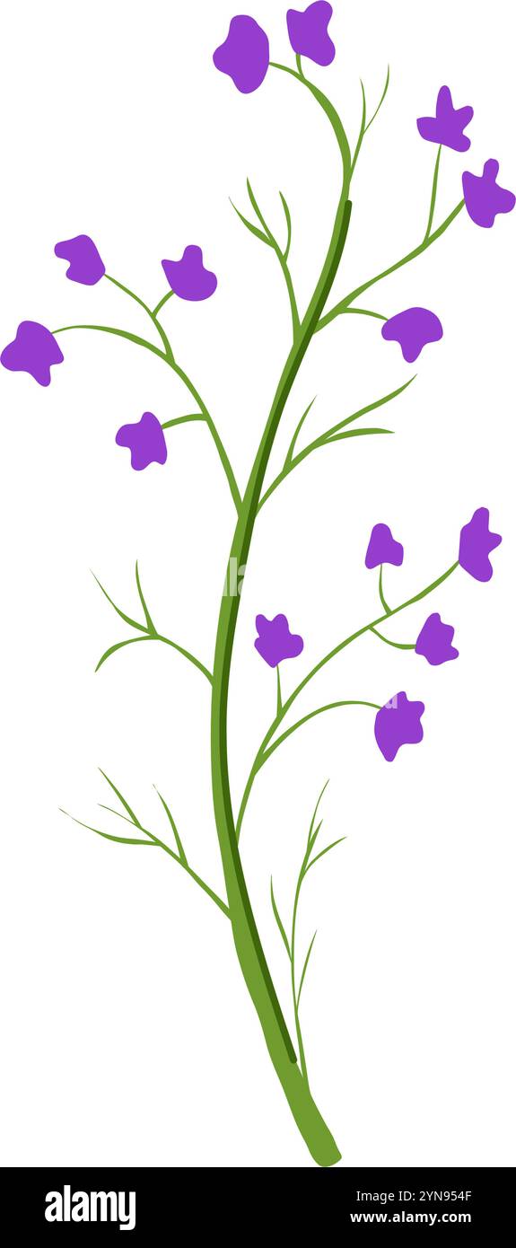 stem flower branch cartoon vector illustration Stock Vector Image & Art ...