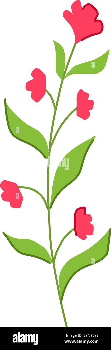 tree flower branch cartoon vector illustration Stock Vector Image & Art ...