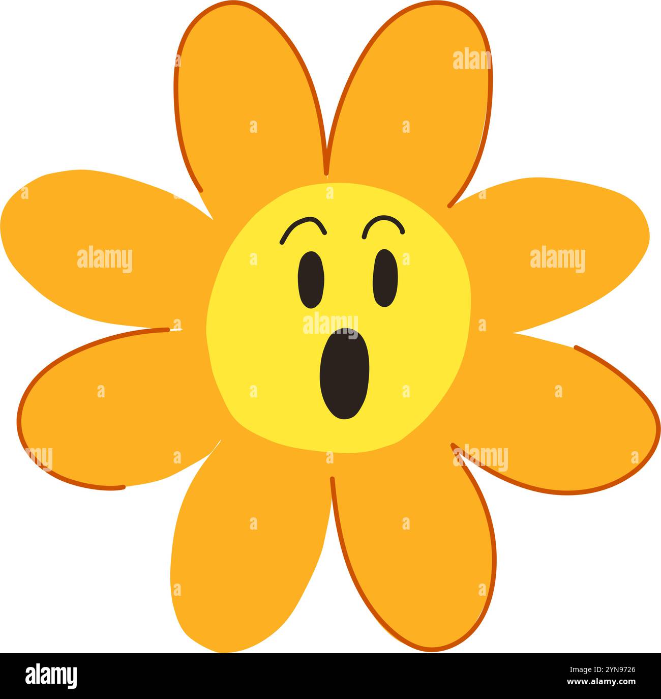 garden flower face cartoon vector illustration Stock Vector Image & Art ...