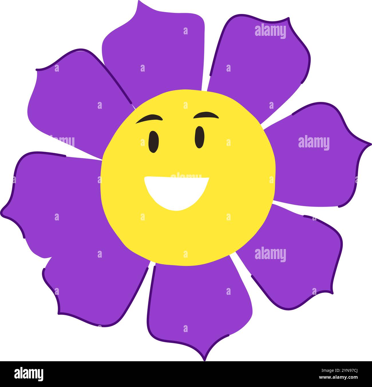 petals flower face cartoon vector illustration Stock Vector Image & Art ...