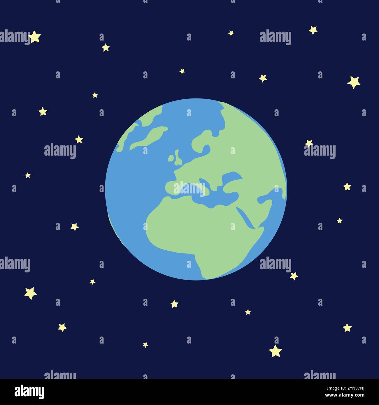 Earth cartoon vector. free space for text. wallpaper. background. star ...