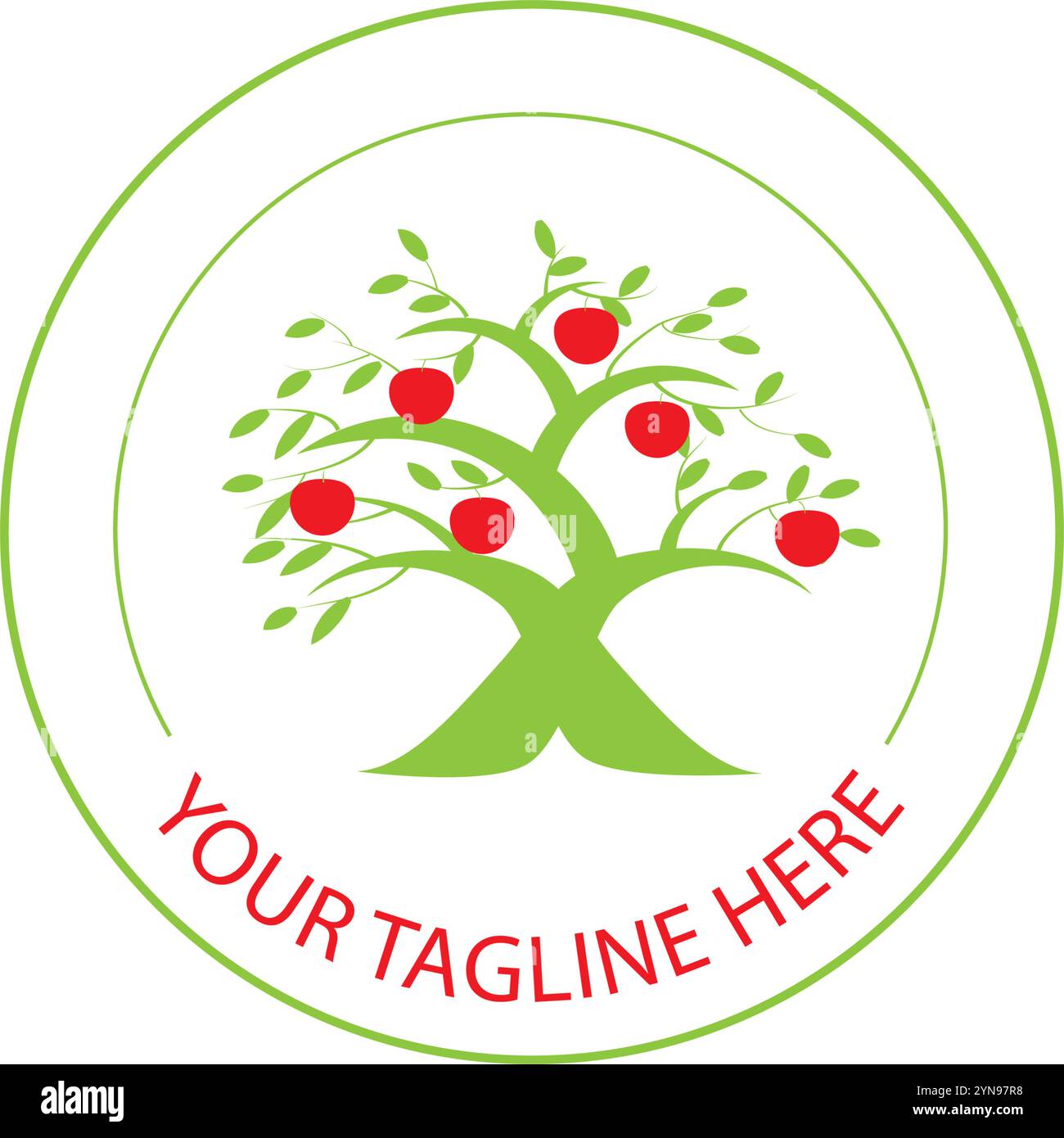 apple tree design on a white background. vector illustration Stock ...