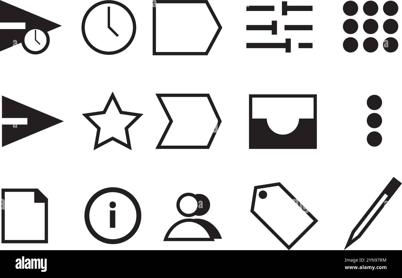Collection of Simple Graphic Icons Stock Vector Image & Art - Alamy