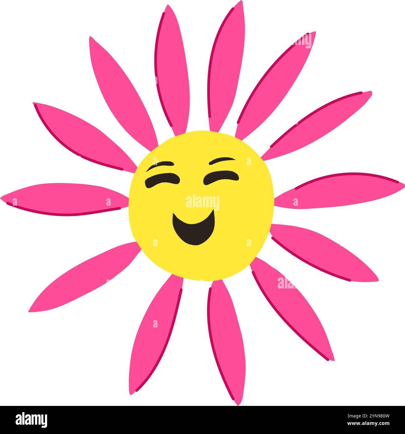 blossom flower face cartoon vector illustration Stock Vector Image ...