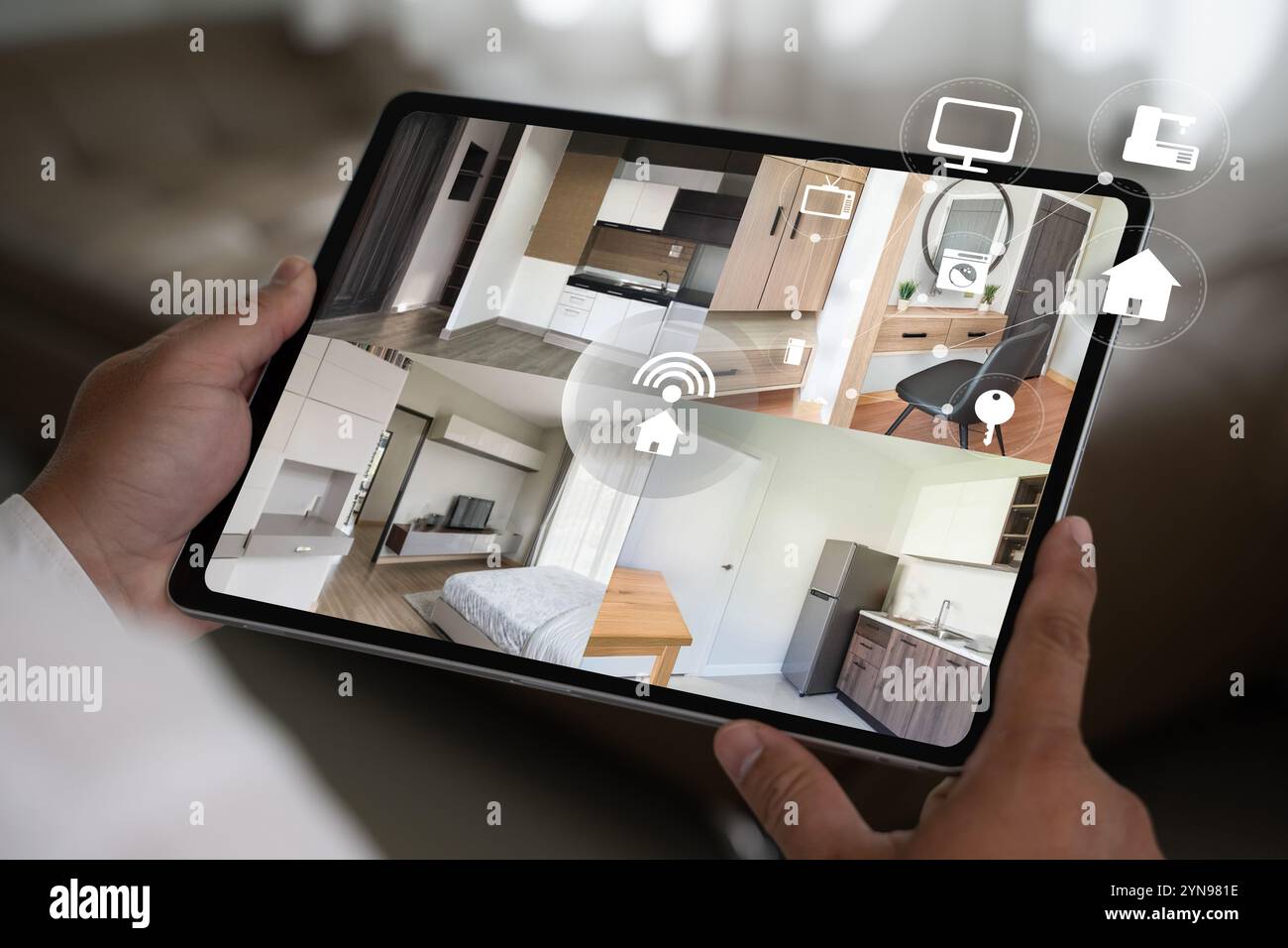 cctv security system man monitoring at office from smart phone Camera ...