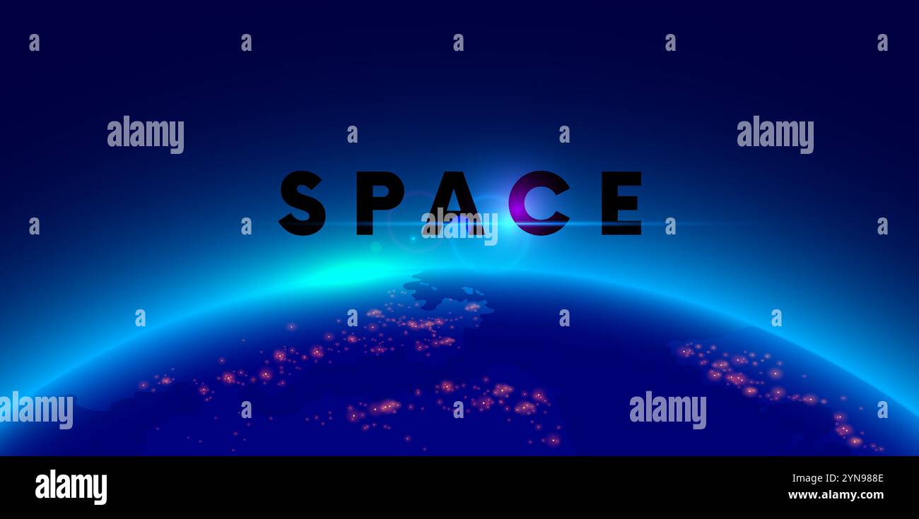 Earth from space lights night city Stock Vector Images - Alamy