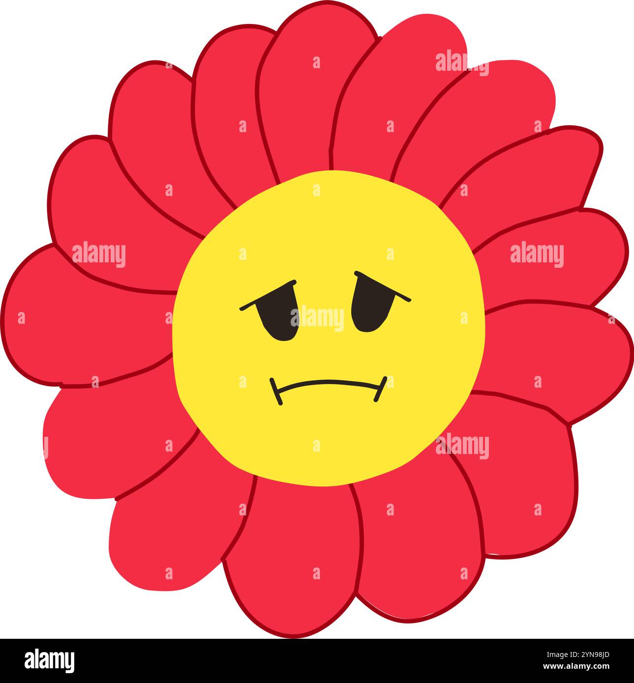 delicate flower face cartoon vector illustration Stock Vector Image ...