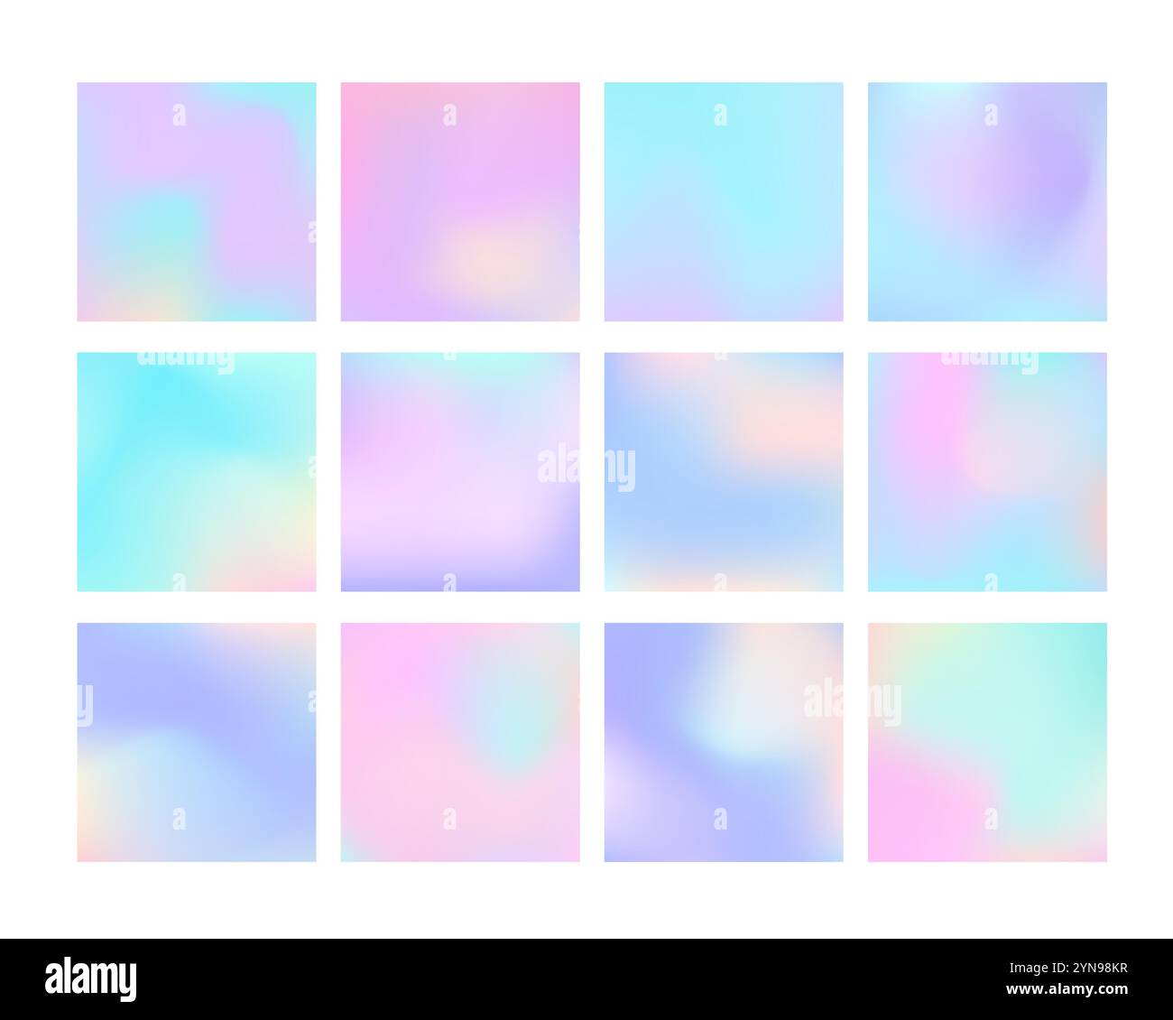 Holographic backgrounds set with smooth multicolor textures Stock ...
