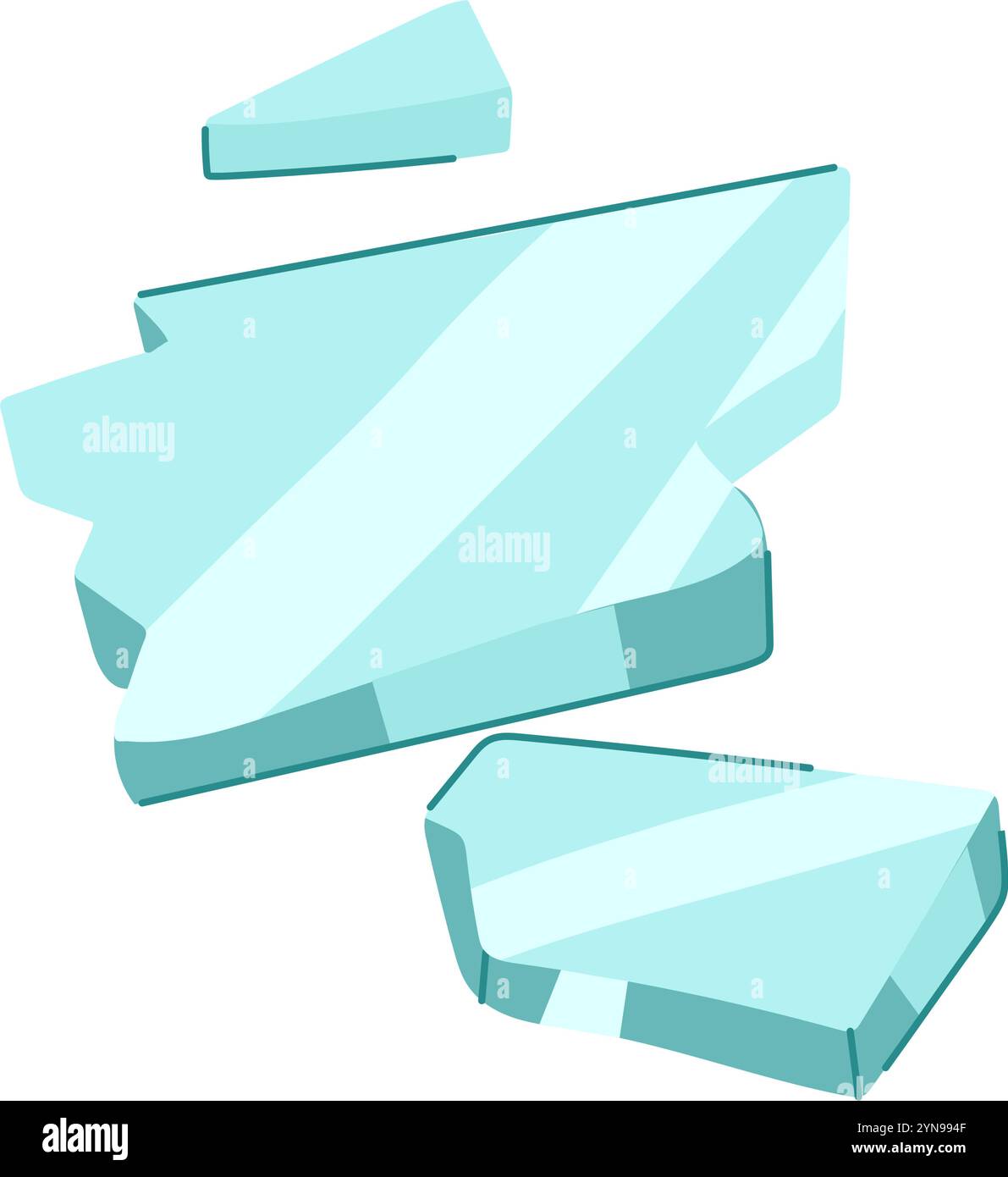 fragment glass broken shard cartoon vector illustration Stock Vector ...
