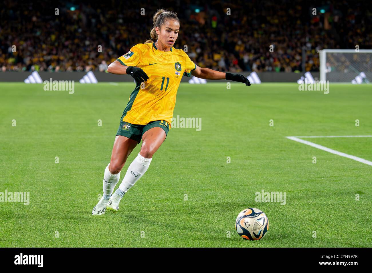 Australian Matilda Mary Fowler in action during the FIFA World Cup Semi ...