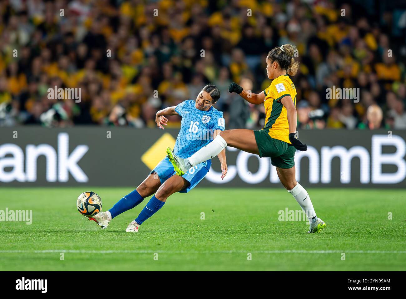 Australian Matilda Mary Fowler and England's Jessica Carter seen in ...