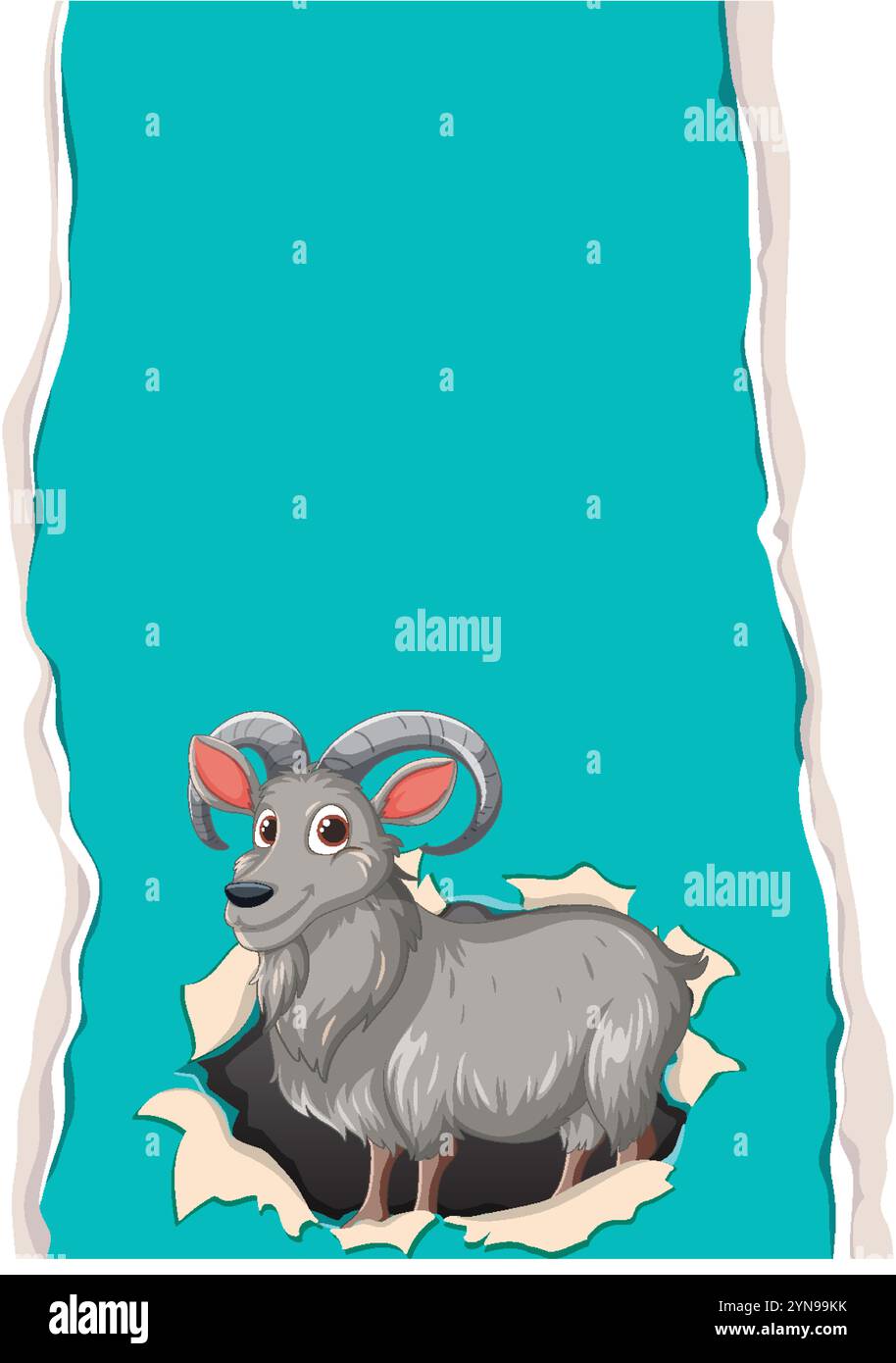 A goat peeks through a torn paper hole Stock Vector Image & Art - Alamy