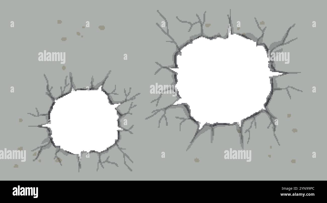 Two large cracks on a gray wall surface Stock Vector Image & Art - Alamy