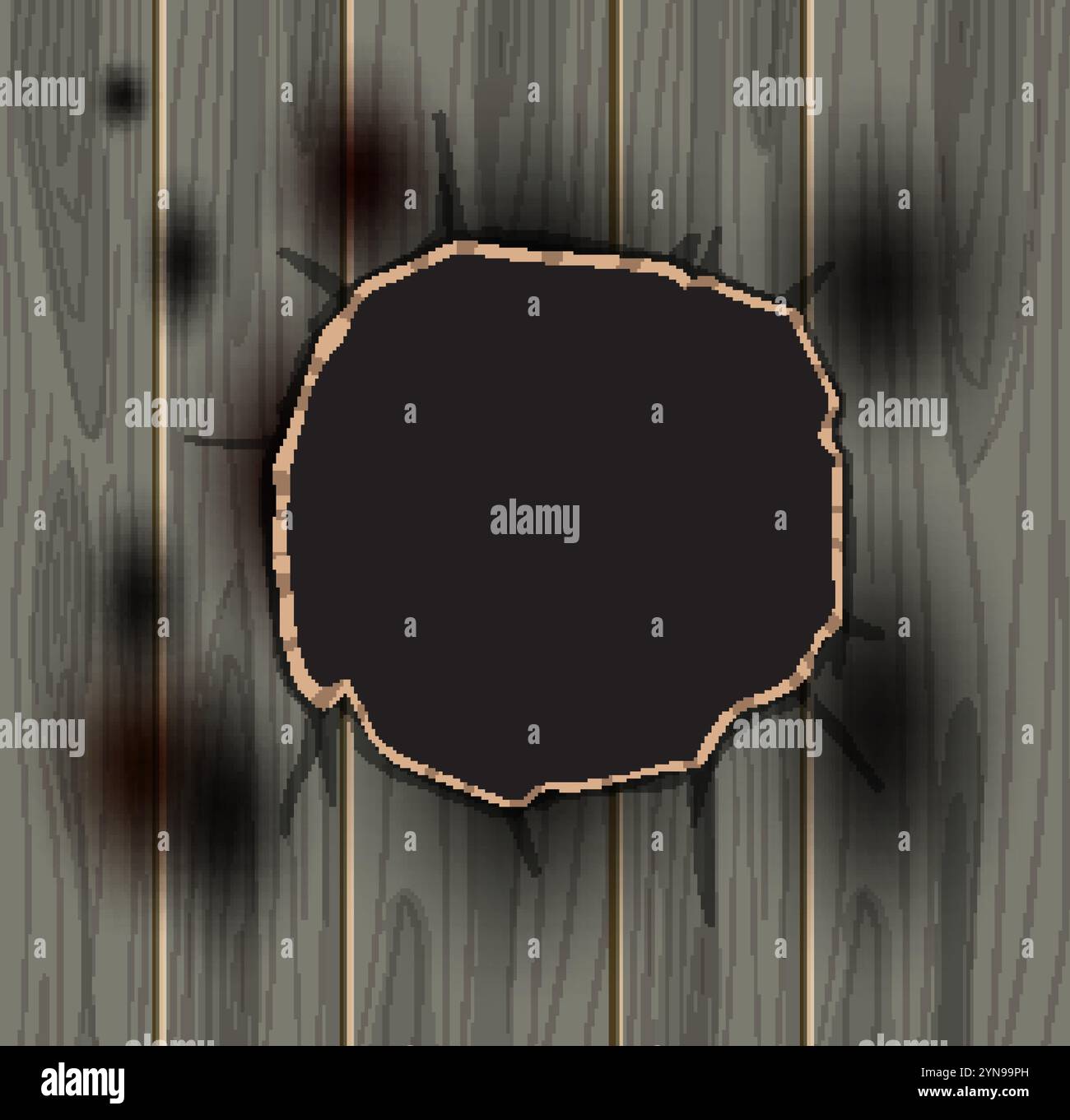 Charred wood with a central dark hole Stock Vector Image & Art - Alamy