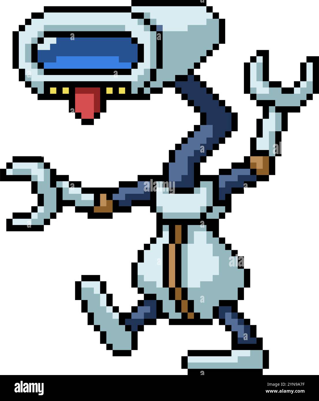 pixel art of future alien robot isolated background Stock Vector Image ...