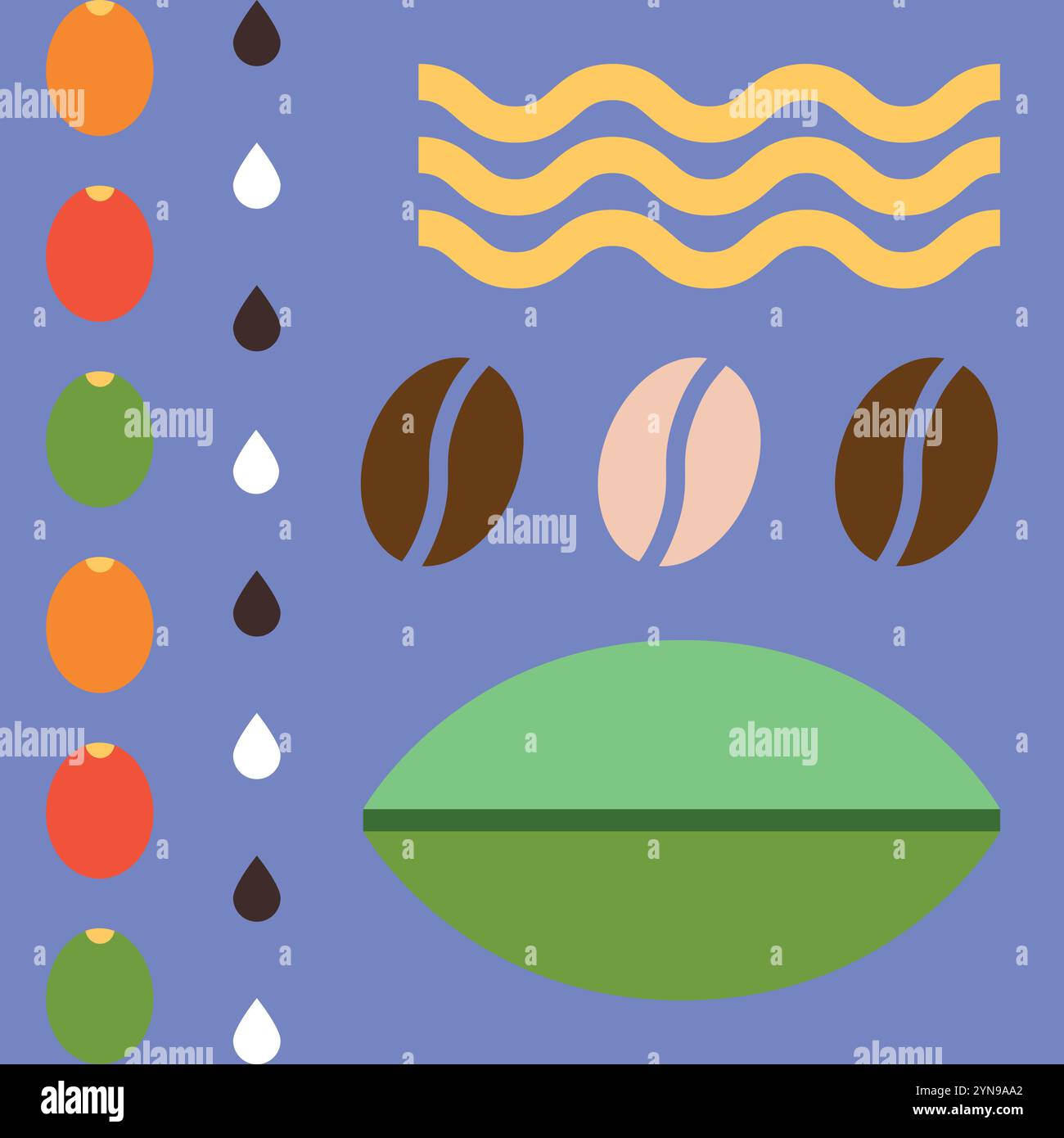 Geometric shaped coffee ornament vector illustration. Suitable for ...