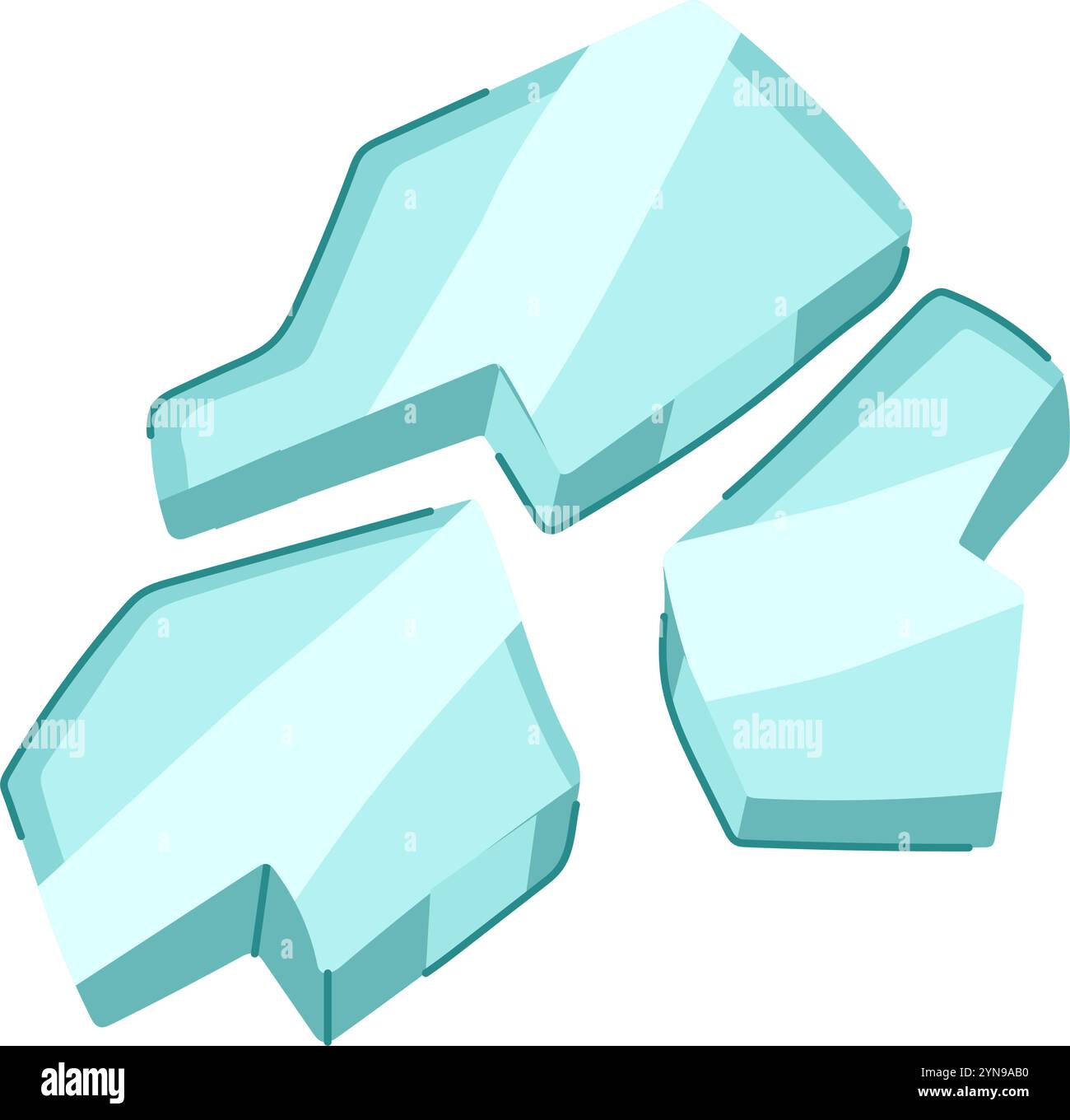 crack glass broken shard cartoon vector illustration Stock Vector Image ...