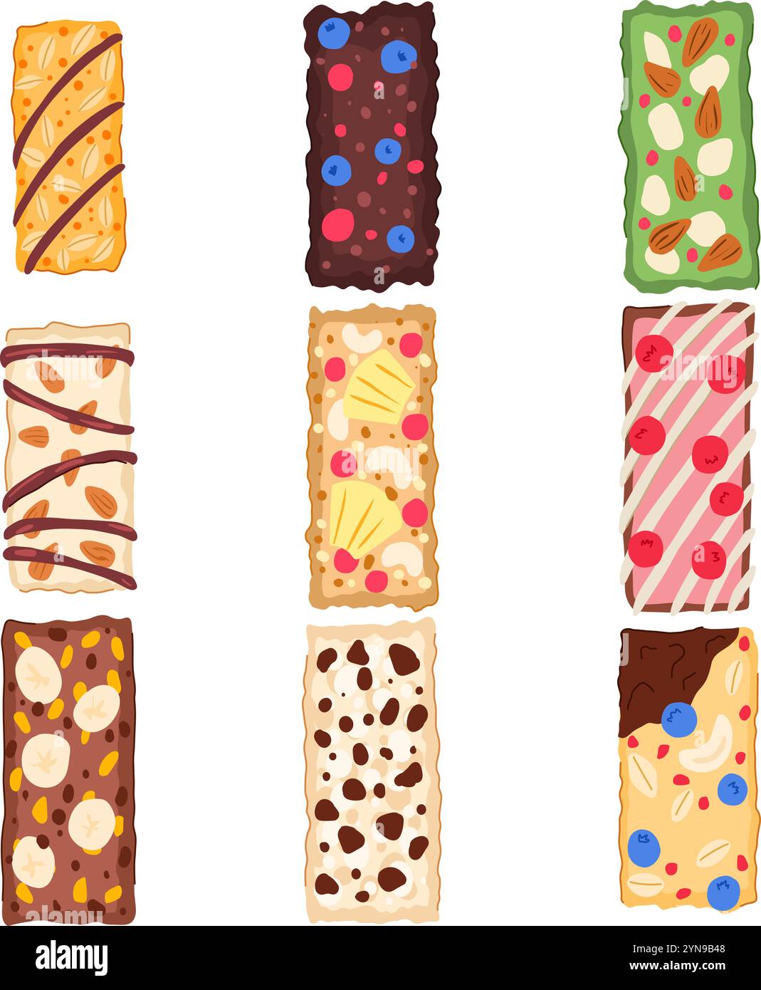 Granola bar almond Stock Vector Images - Alamy