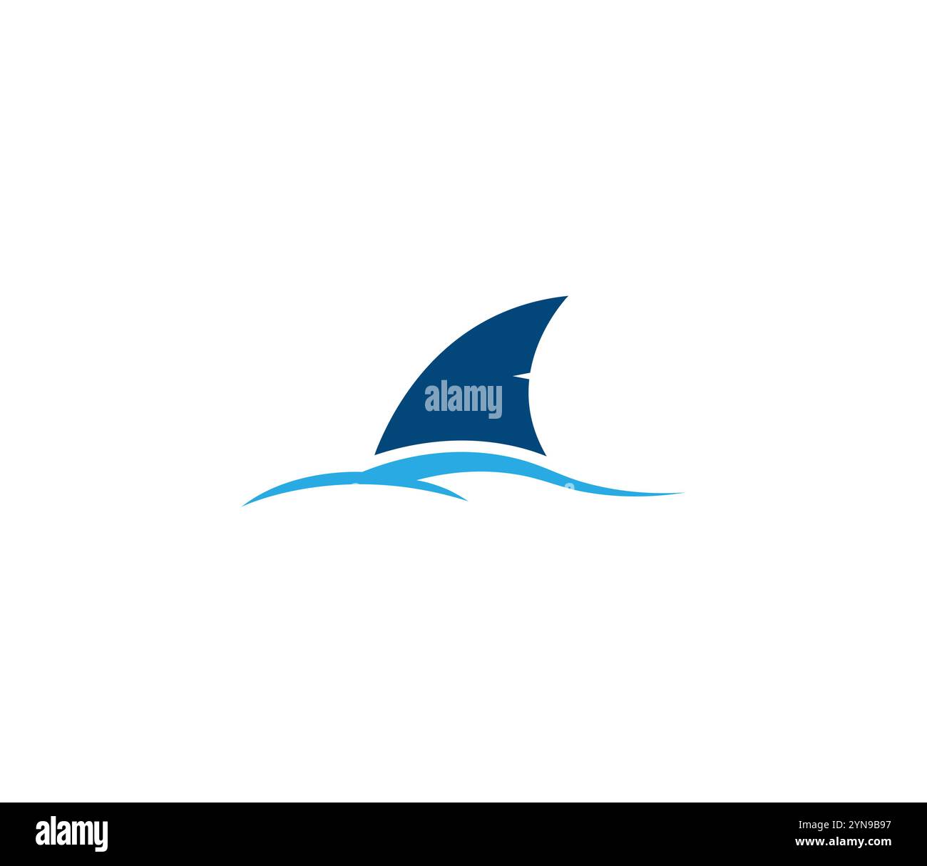Blue shark fin above the waves logo icon. Clean, minimalist design for ...