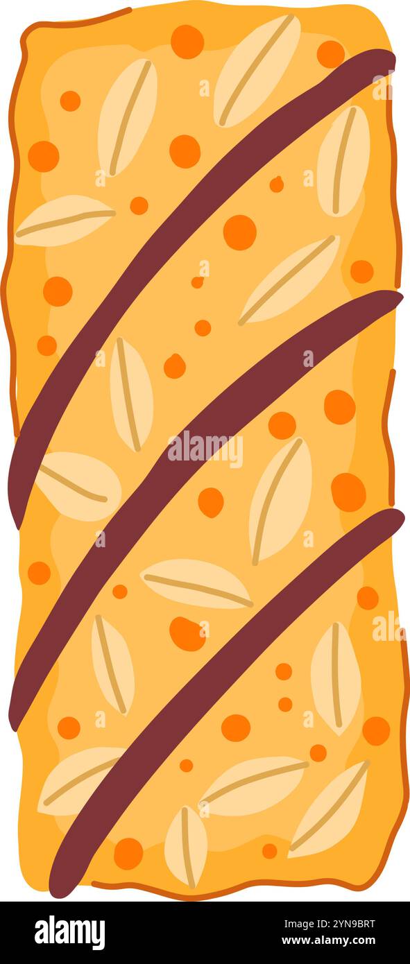 crunchy granola bar cartoon vector illustration Stock Vector Image ...