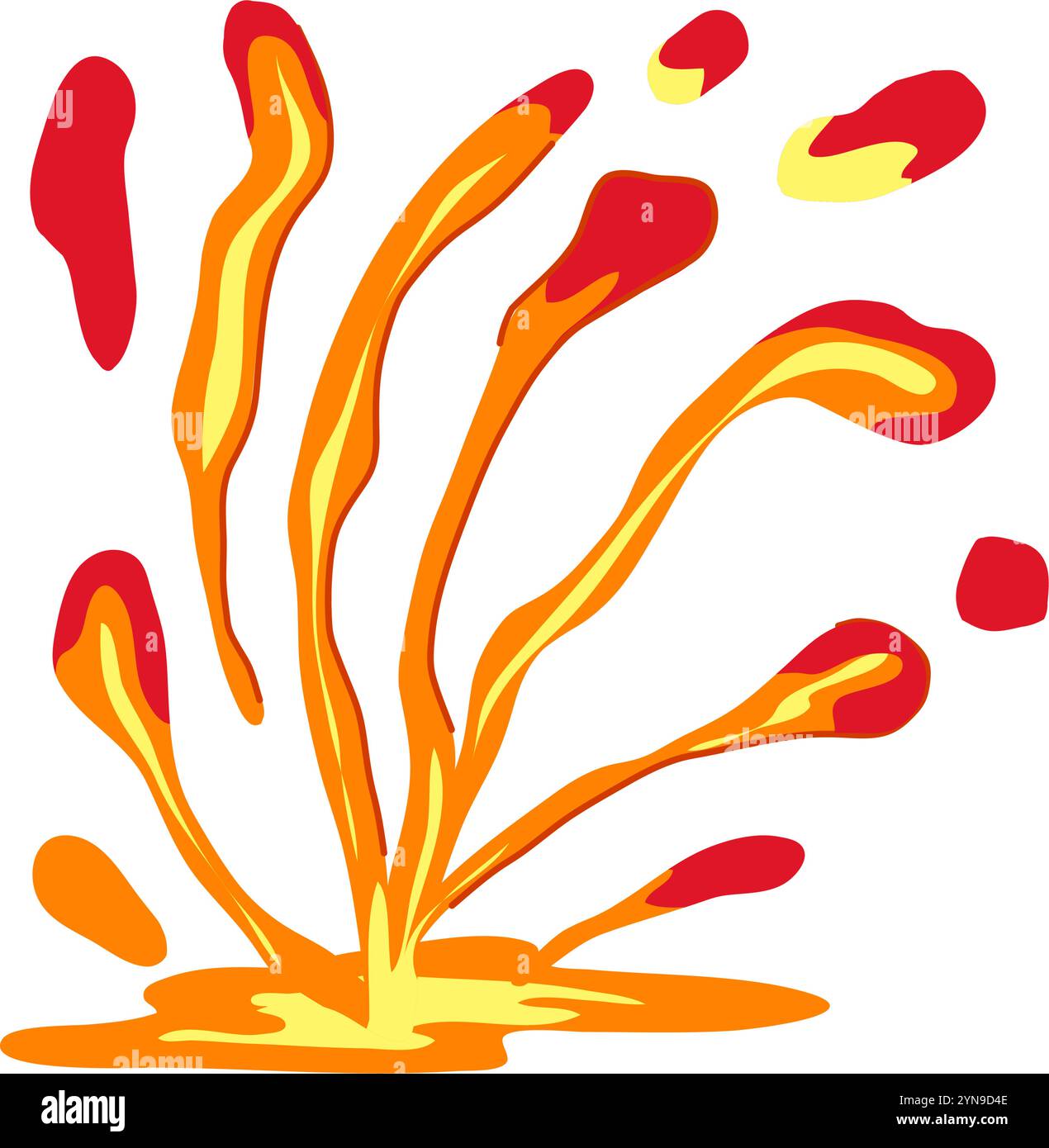 volcano liquid lava cartoon vector illustration Stock Vector Image ...