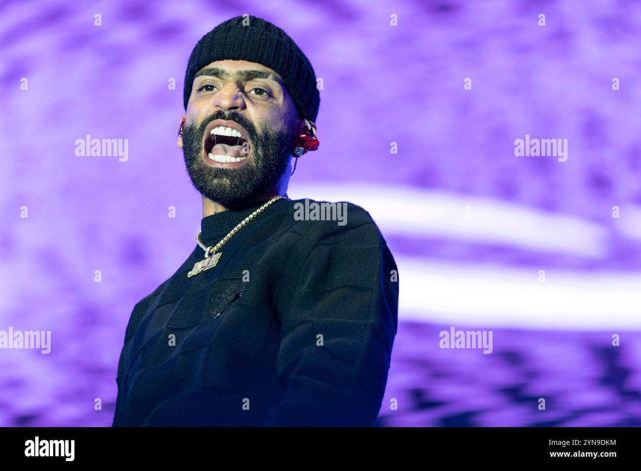 American singer Arcangel performs during the Coca-Cola Flow Fest music ...