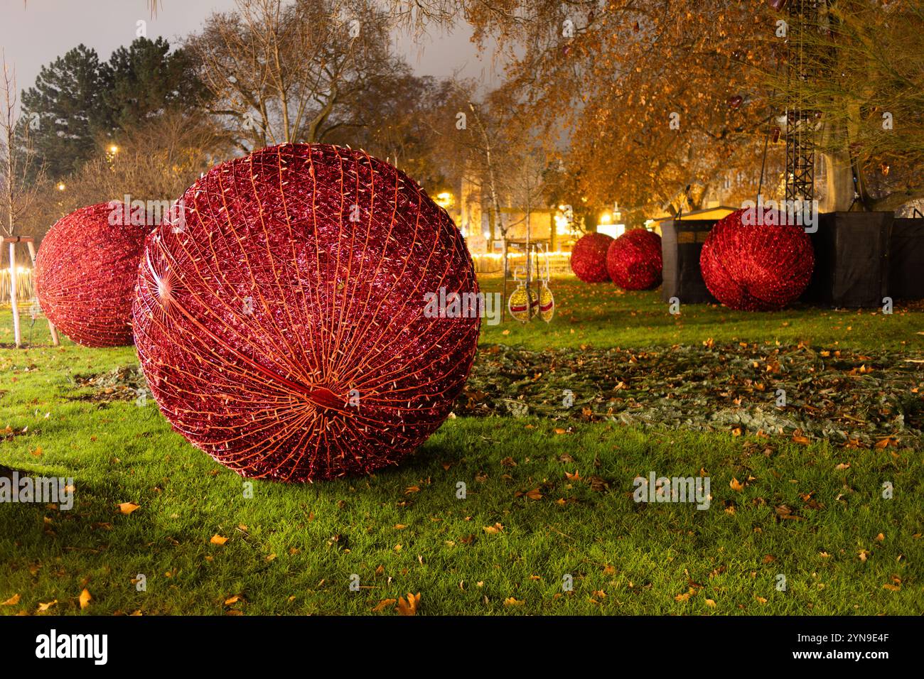Big red christmas ball decoration hi-res stock photography and images ...