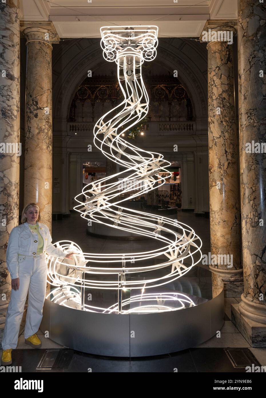 V&A, London, UK. 25th Nov, 2024. The 2024 Christmas Tree designed by ...