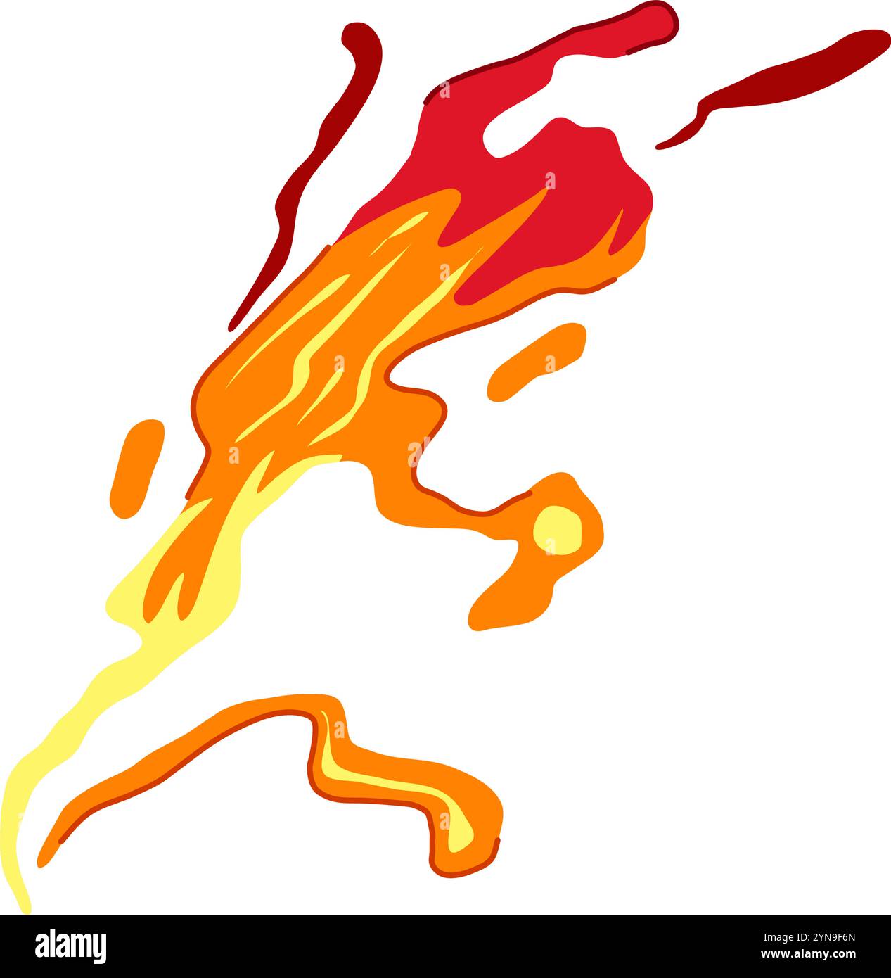 viscous liquid lava cartoon vector illustration Stock Vector Image ...