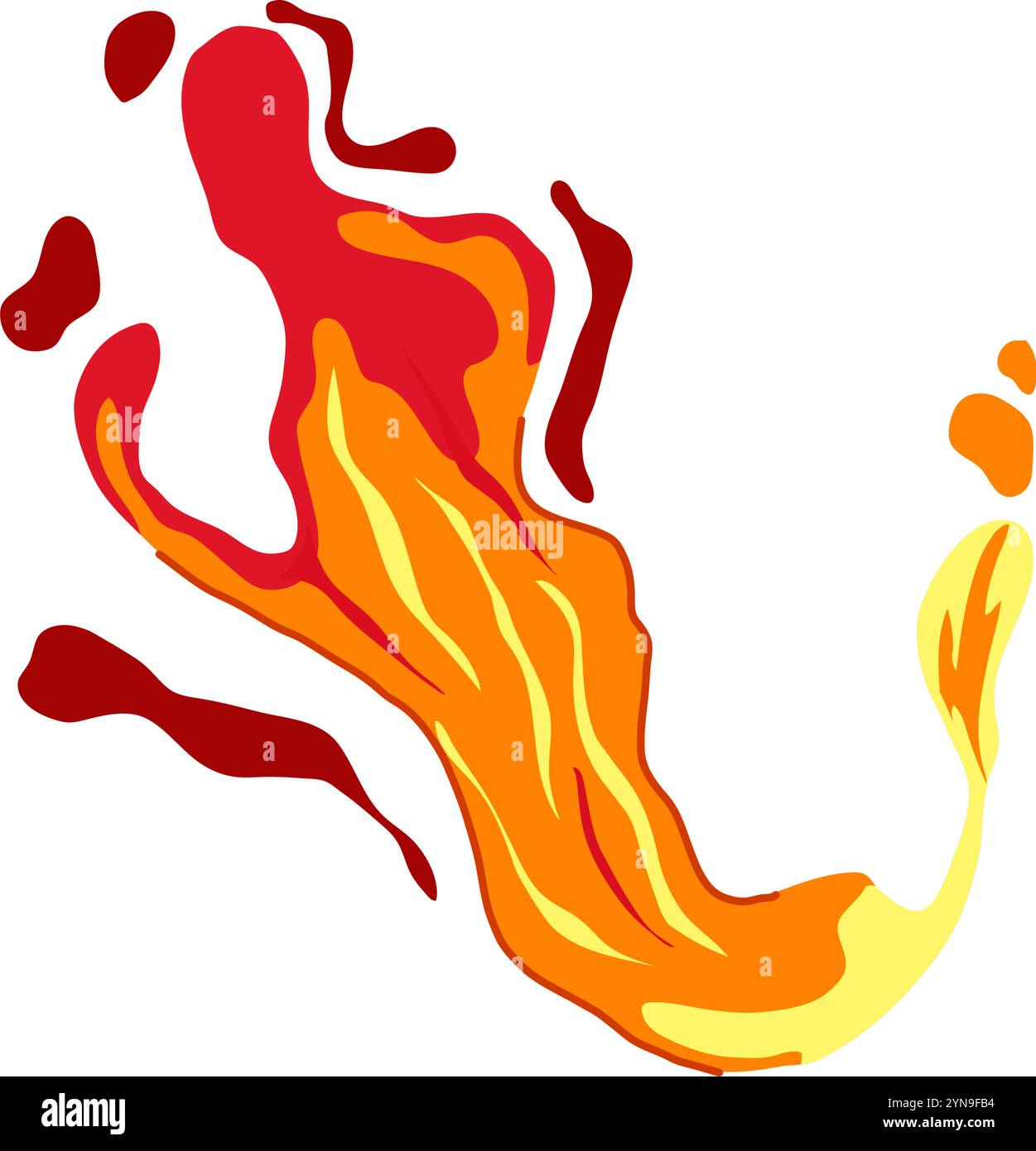 explosive liquid lava cartoon vector illustration Stock Vector Image ...
