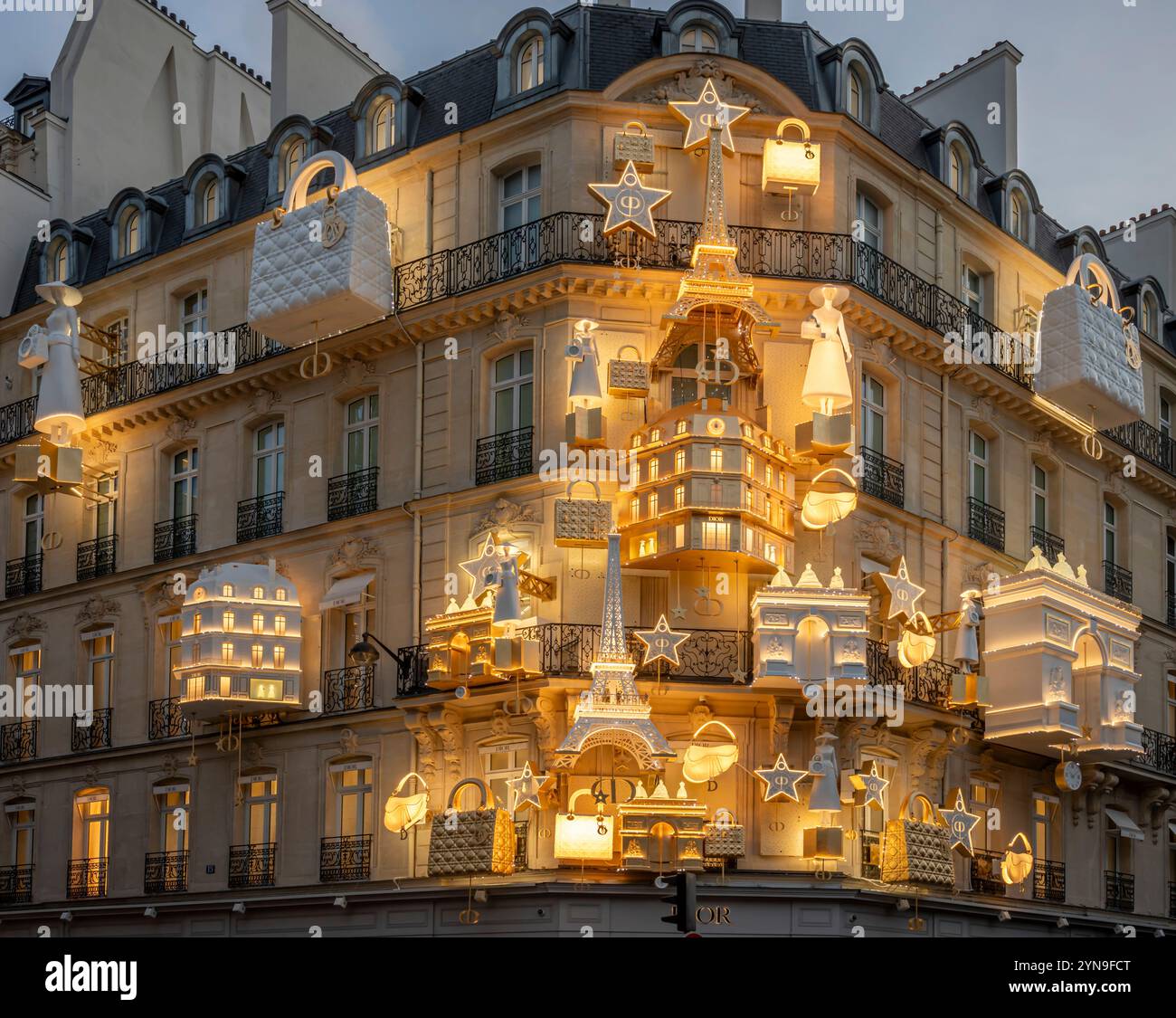 Paris, France - 11 24 2024: View of facade of Christian Dior Paris with ...