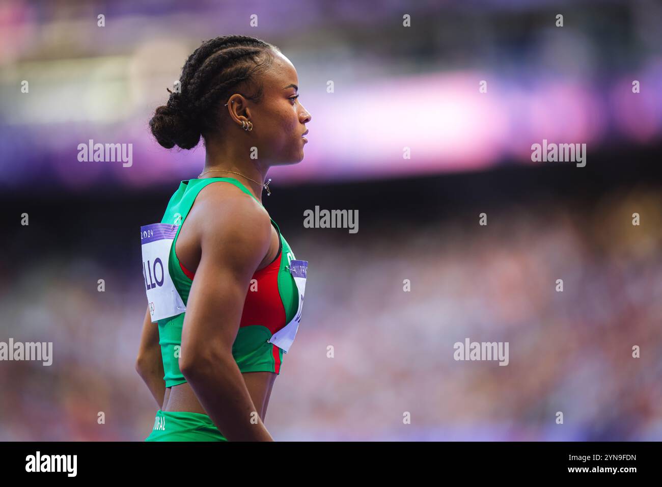 Fatoumata Binta Diallo participating in the 400 meters hurdles at the ...