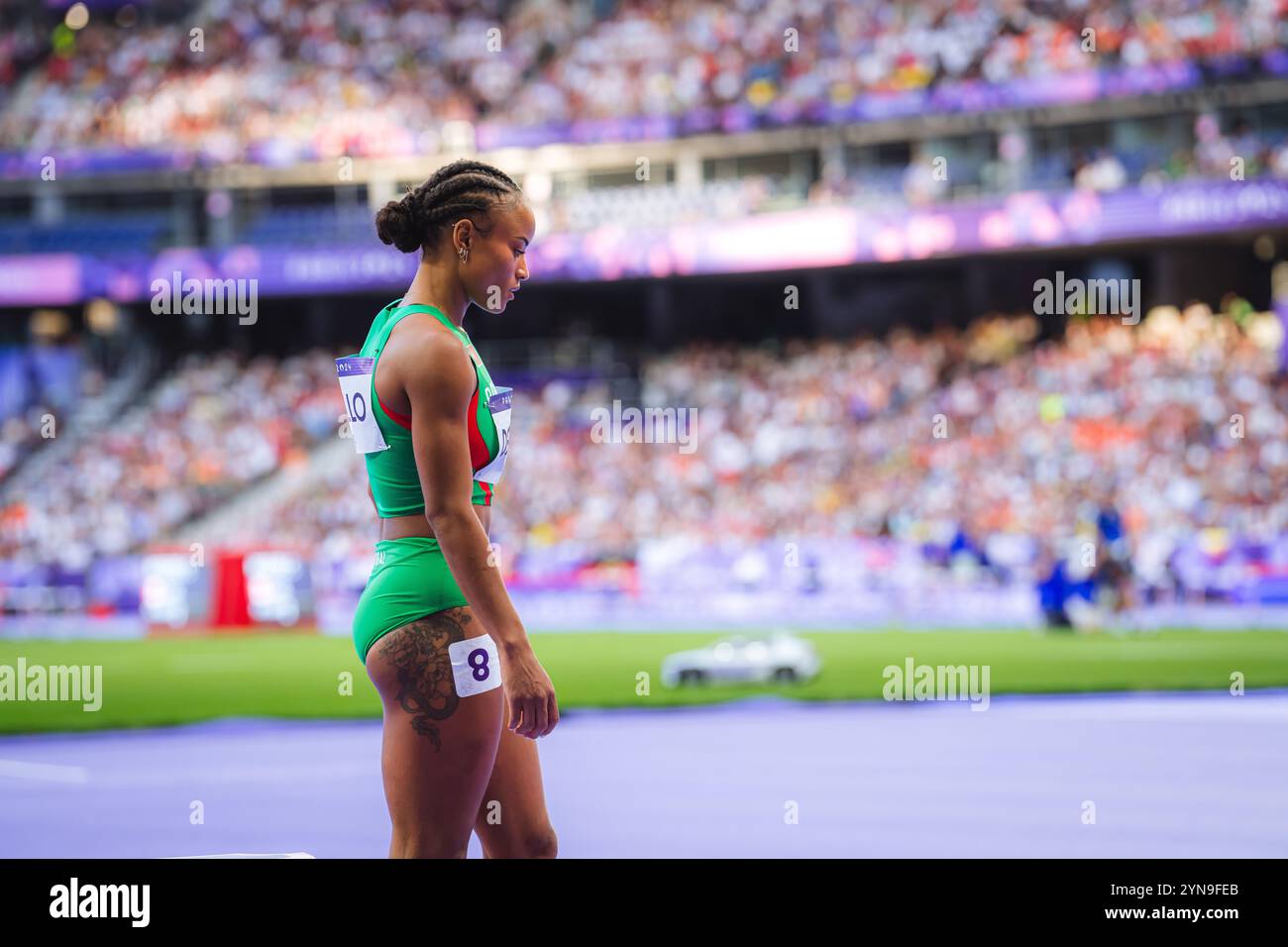 Fatoumata Binta Diallo participating in the 400 meters hurdles at the ...